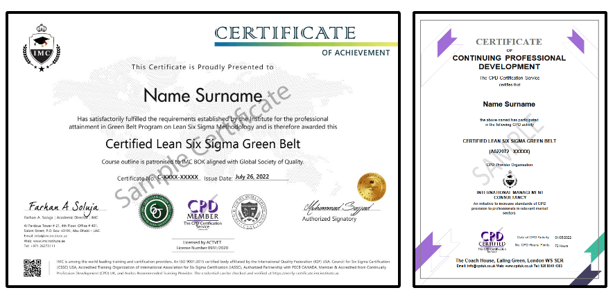 Lean Six Sigma Workshop, Dubai, UAE. | IMC Certifications
